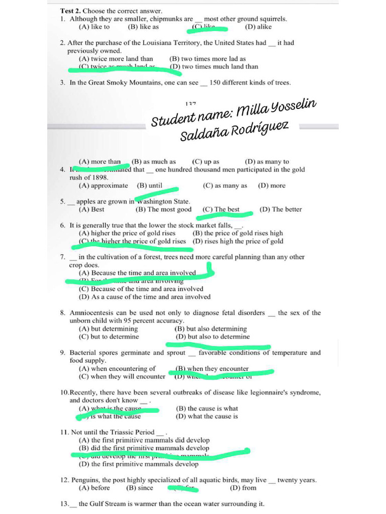 Structure Test Practice 2 | PDF