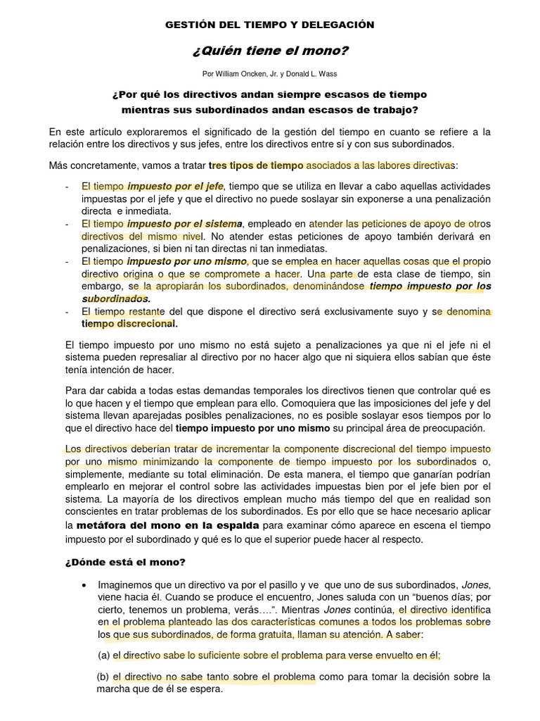 Quien Tiene El Mono | PDF