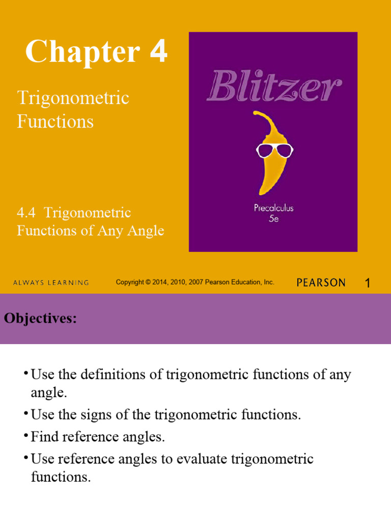 5-4 Trigonometric Functions of Any Angle | PDF