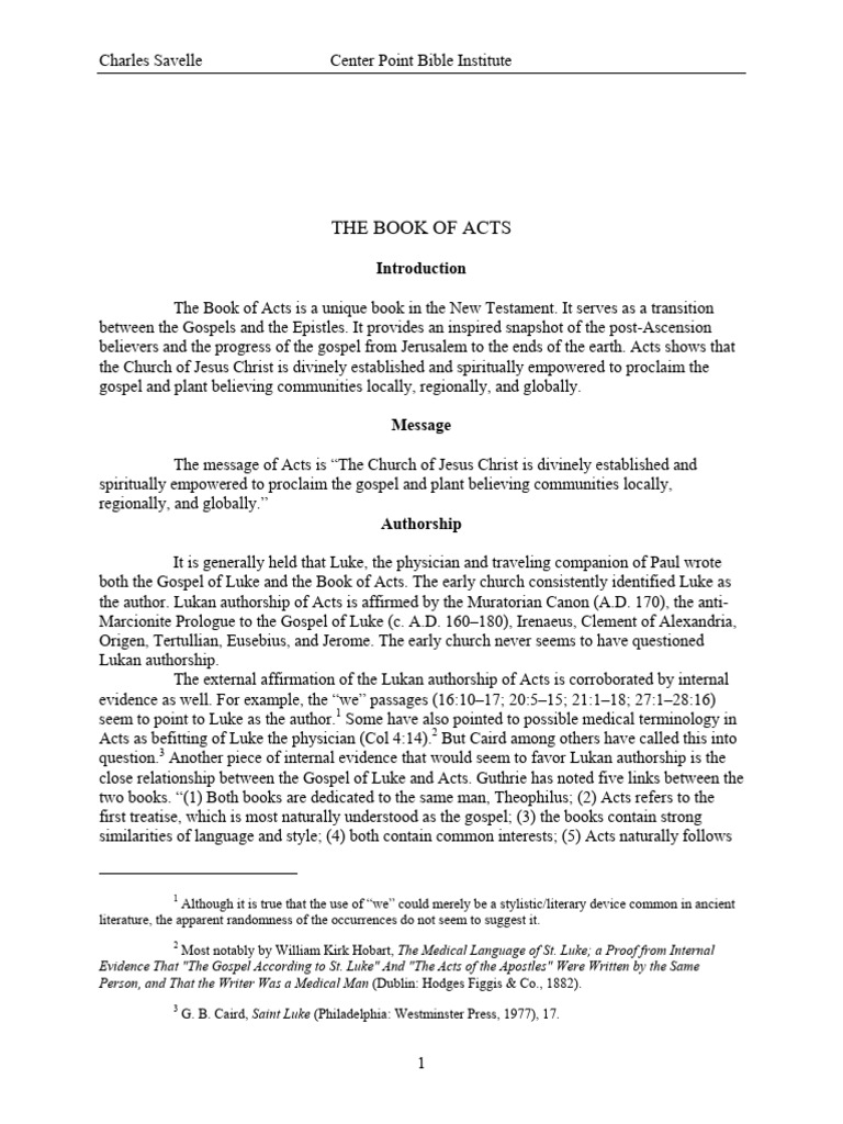 Acts Class Notes | PDF