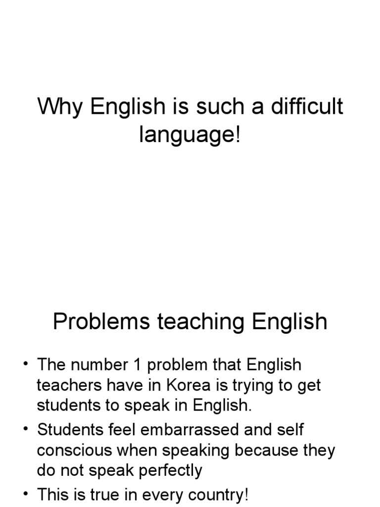Class 1: Why English Is Such A Difficult Language! (Handout) | PDF ...