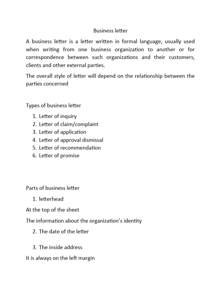 Busness Letter Pert 2 | PDF