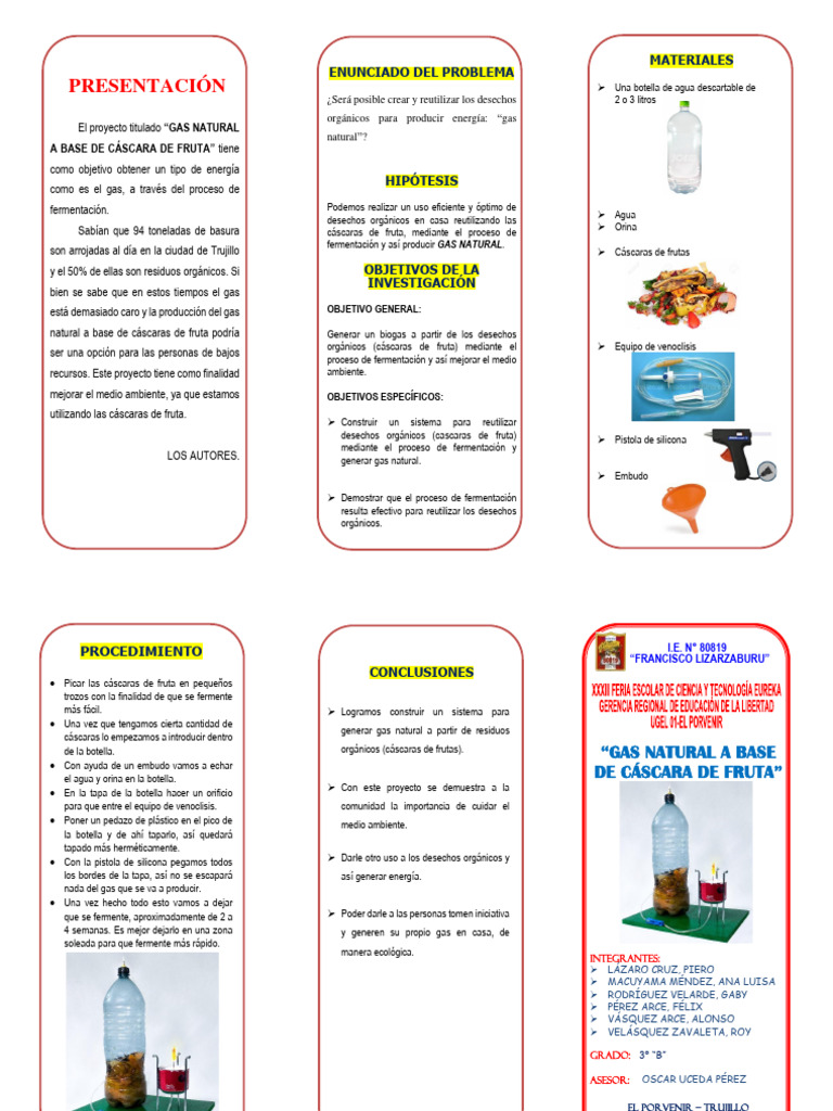 TRIPTICO GAS DE CASCARAS | PDF | Residuos | Materiales