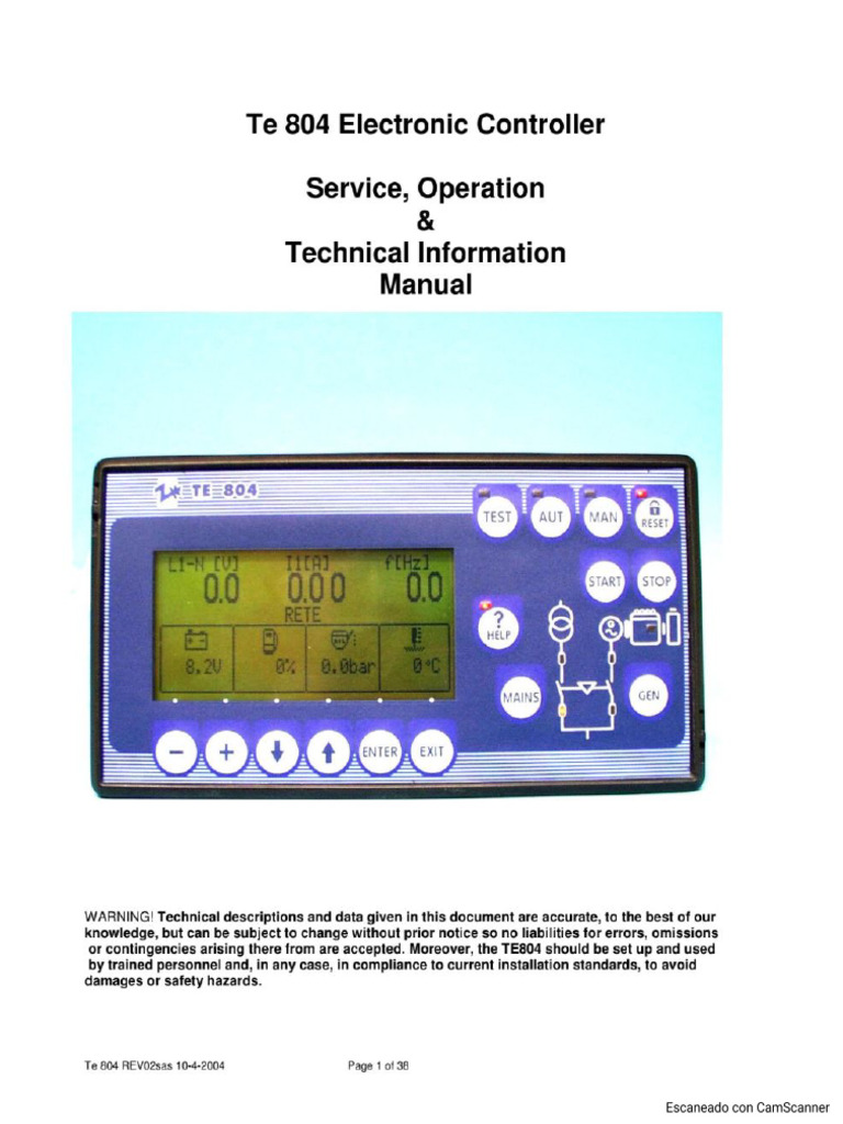 Manual Te 804 Enu | PDF