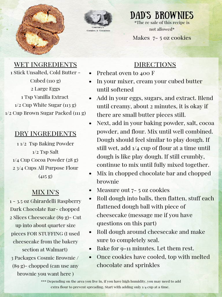 Dad Brownies | PDF | Chocolate | Chocolate Brownie