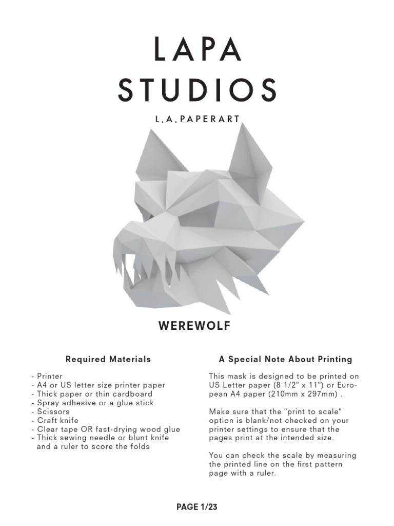 Lobo Mask Assembly Guide | PDF | Adhesive | Printer (Computing)