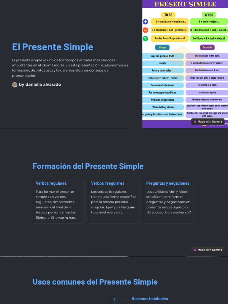 Guía Completa del Presente Simple Inglés | PDF