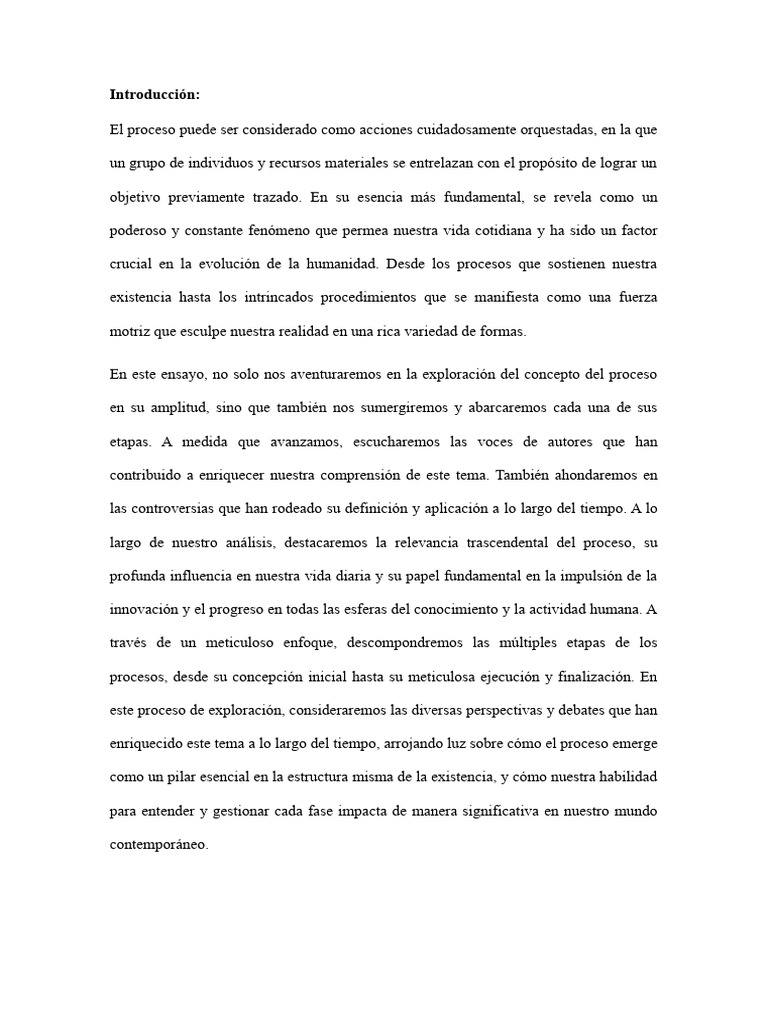 Introducción y Conclusion Proceso | PDF