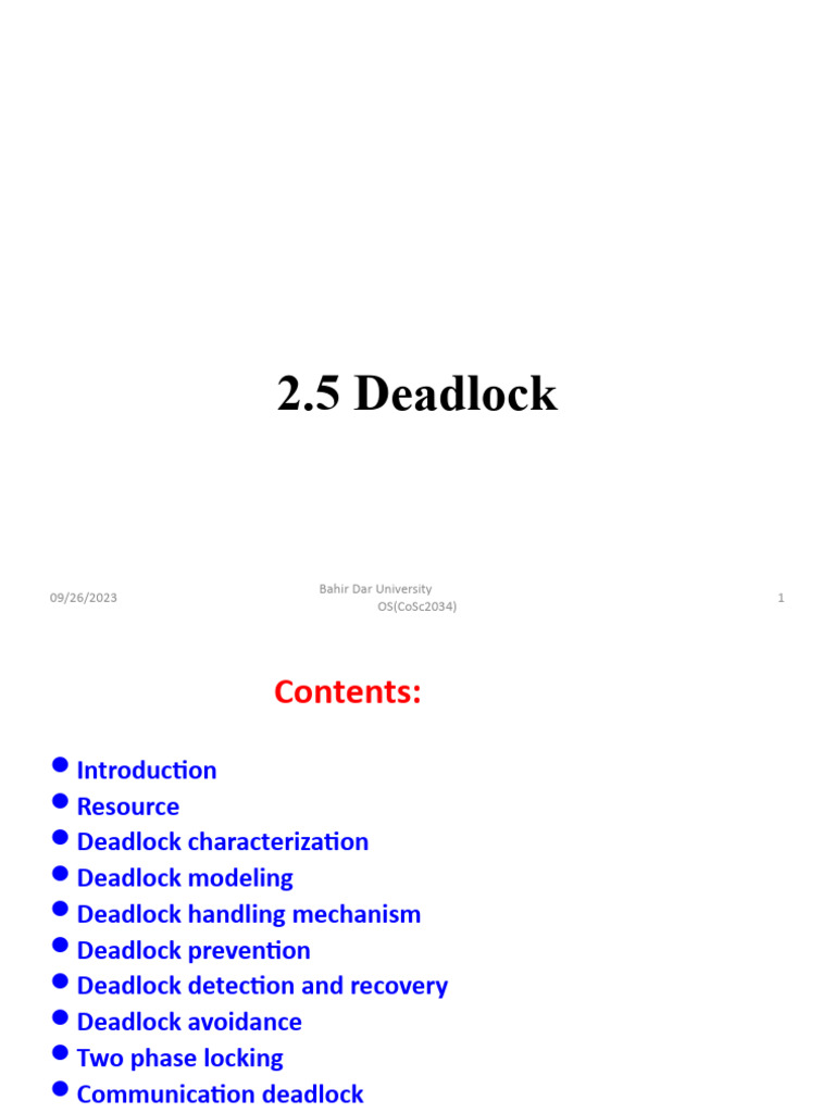 2.5. Deadlock | PDF