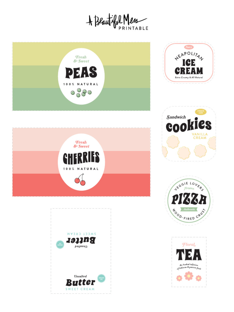 ABM Play Food Labels 8.5 X 11 | PDF