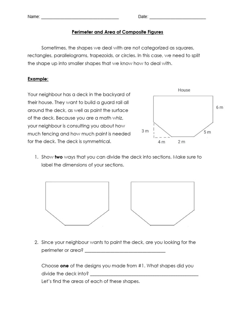 Area and Perimeter of Composite Figures | PDF