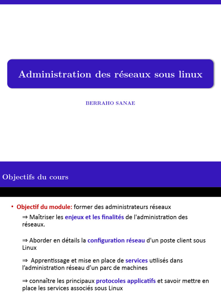 Admin Réseaux Linux Cours | PDF