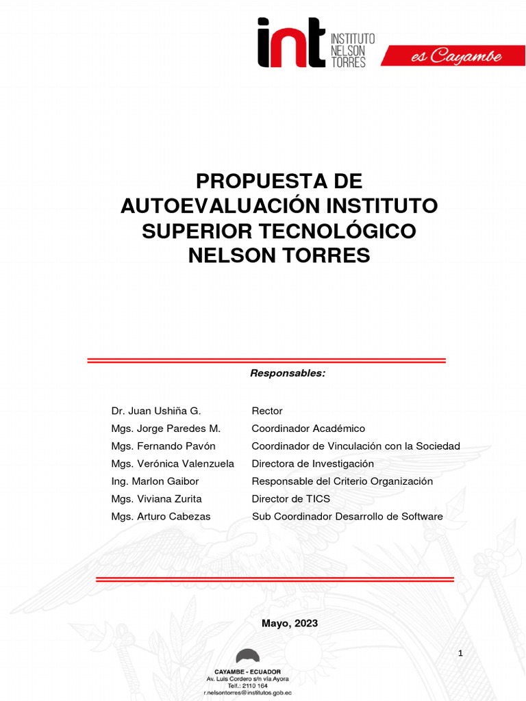 Primer - Proceso - Autoevaluacion Ist Nelson Torres | PDF