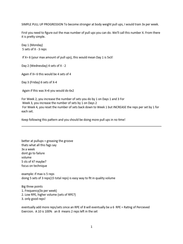 Pullups Routine Omar Isuf | PDF