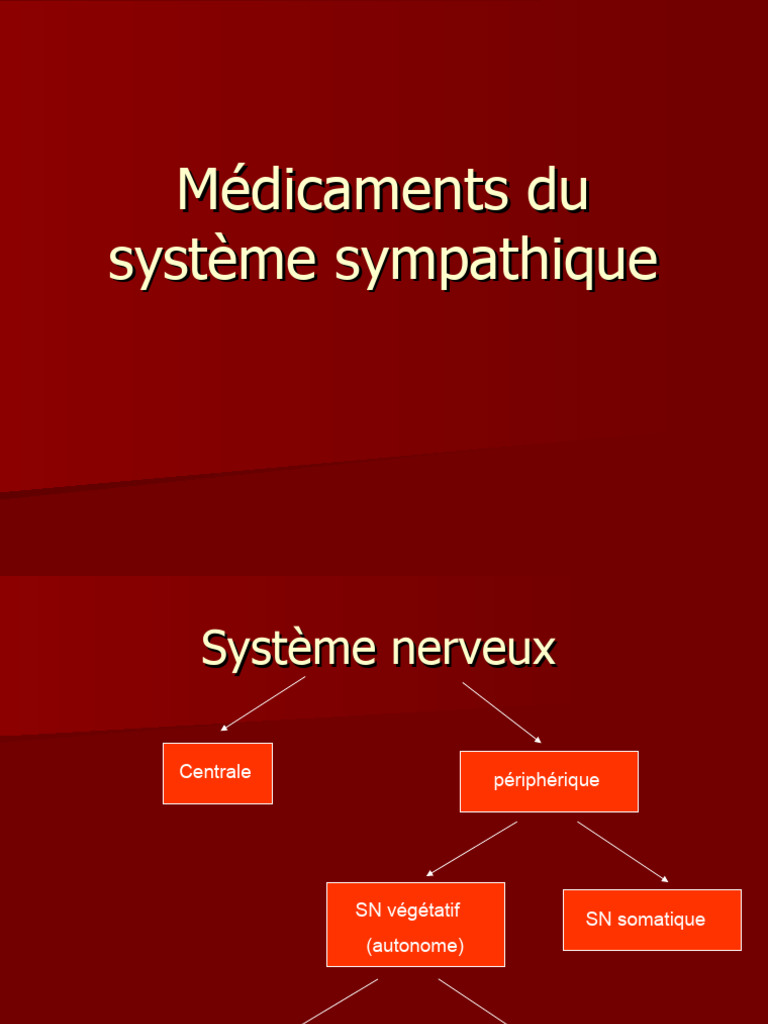 Pharmaco | PDF | Système nerveux autonome | Médicaments