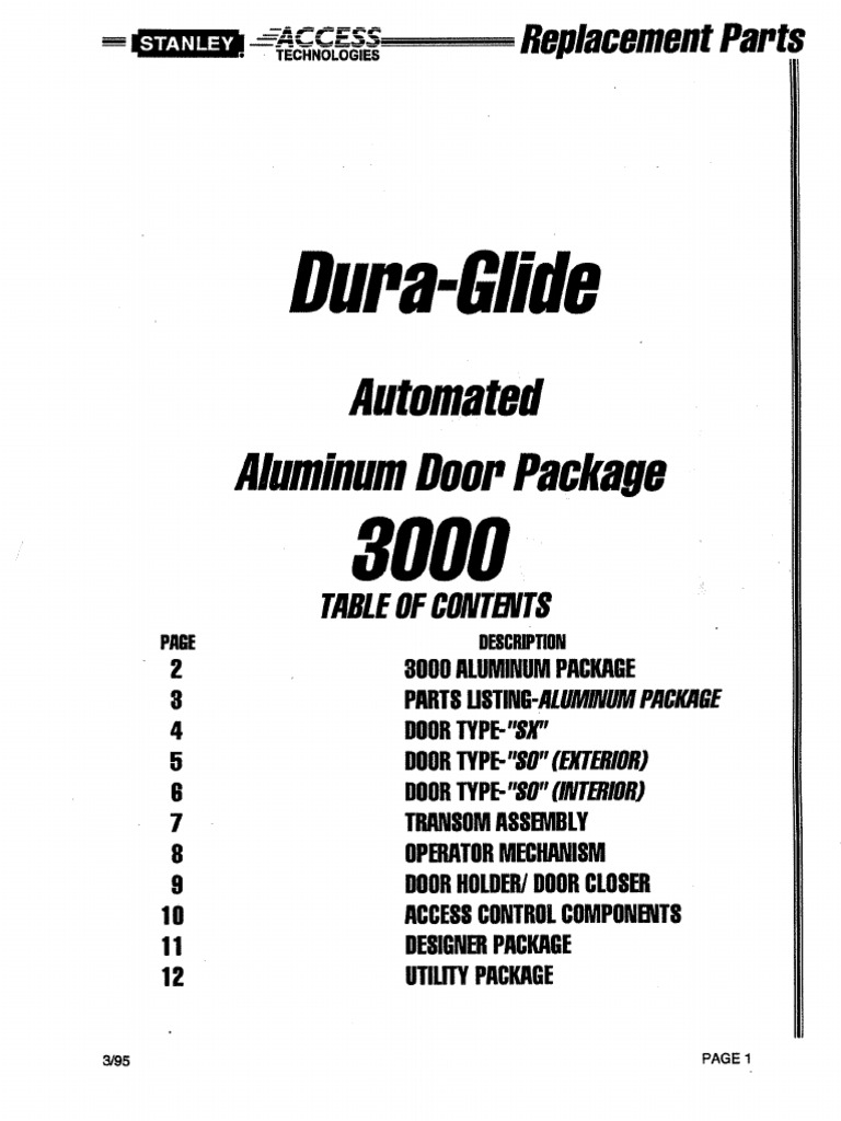 REPUESTOS Stanley-Dura-Glide-3000-Series-Replacement-Parts-Guide | PDF