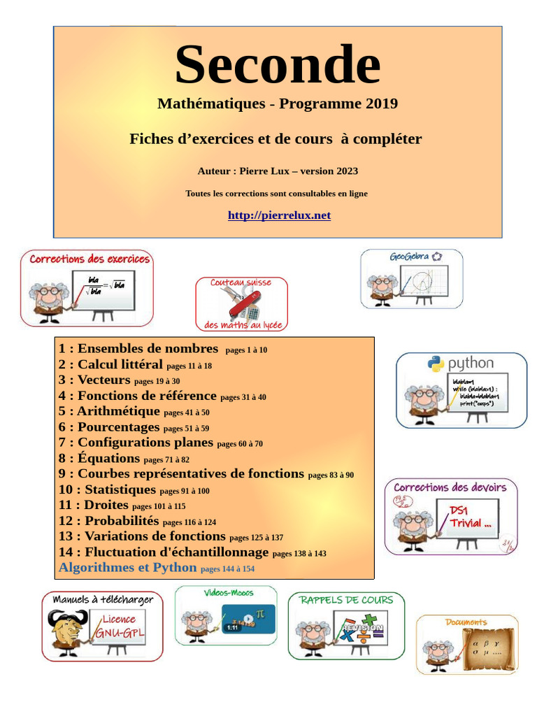 Livret Seconde | PDF | Intervalle (mathématiques) | Nombre rationnel
