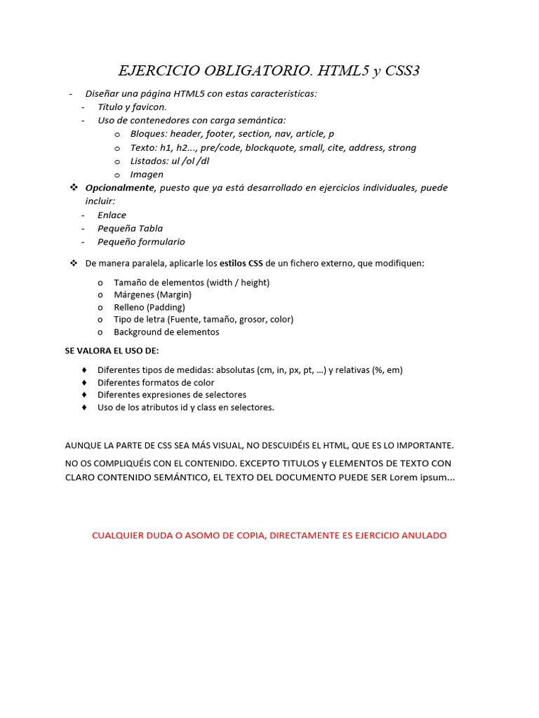 Ejercicio HTML y CSS | PDF Ejercicio HTML y CSS | PDF