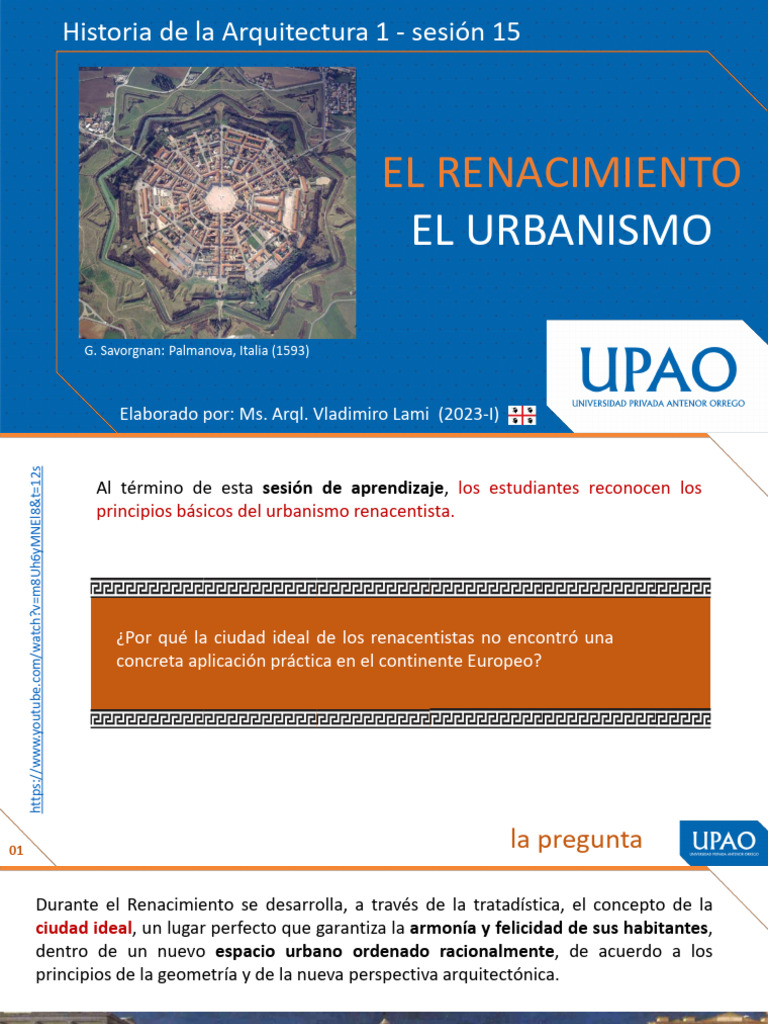 s15 - PPT - El Renacimiento - El Urbanismo | PDF | Renacimiento | Leonardo Da Vinci