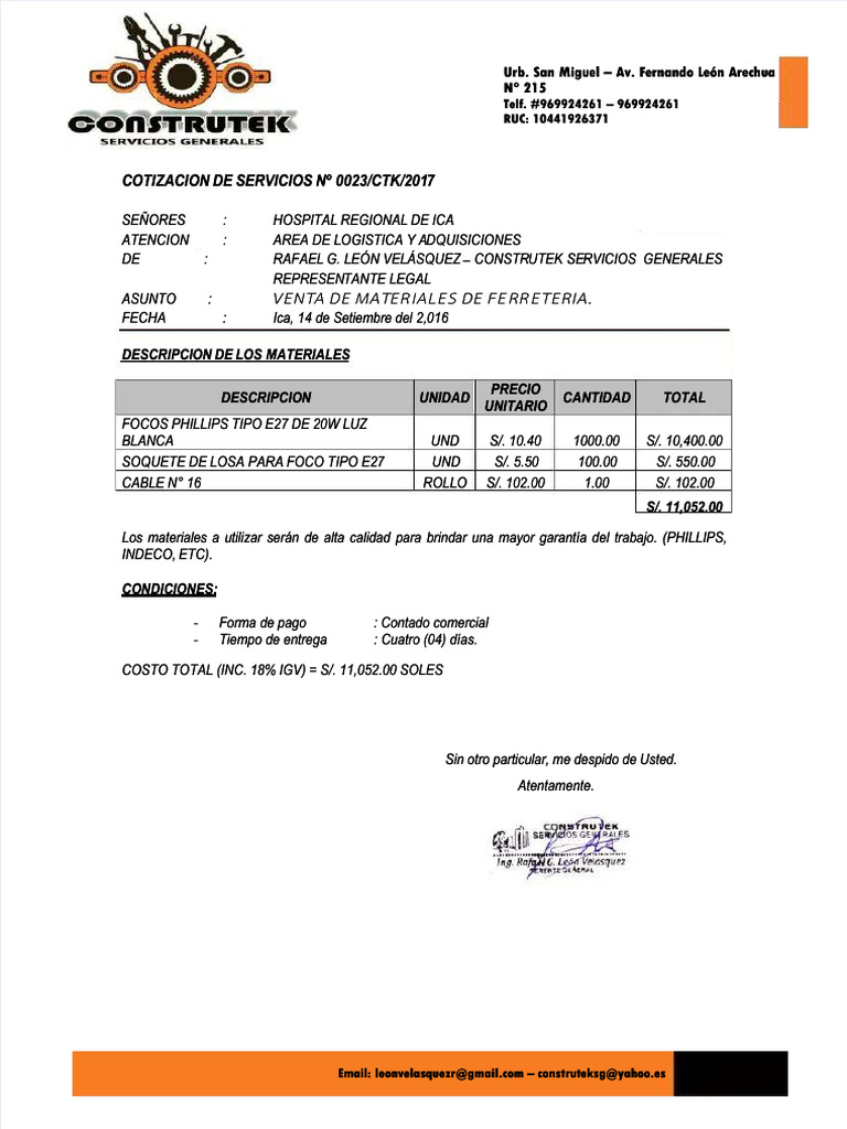 PDF Proforma Ferreteria Construtek Compress | PDF