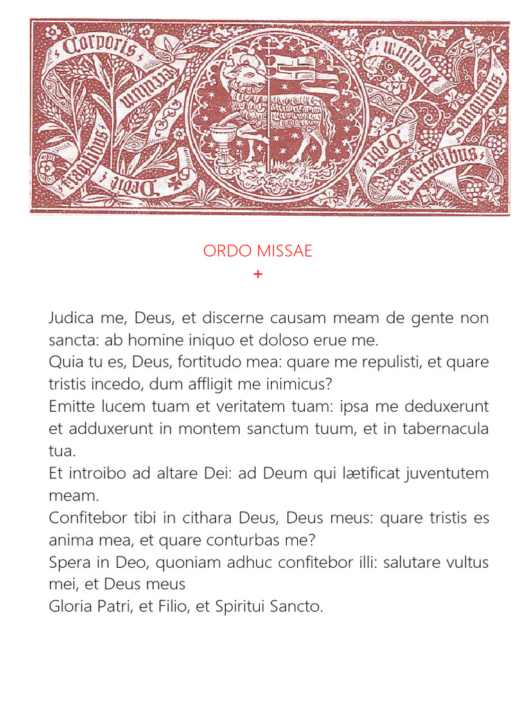 Ordinário Da Santa Missa No Rito Do Santo Sepulcro | PDF