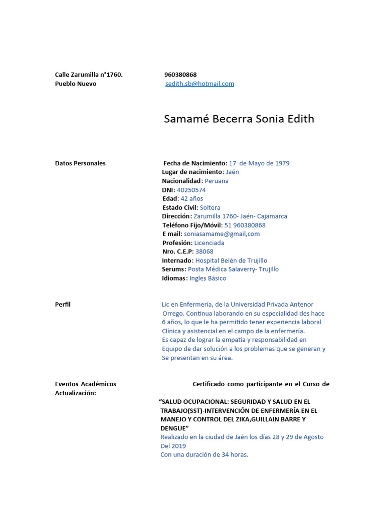 Curriculum Sonia-2 | PDF