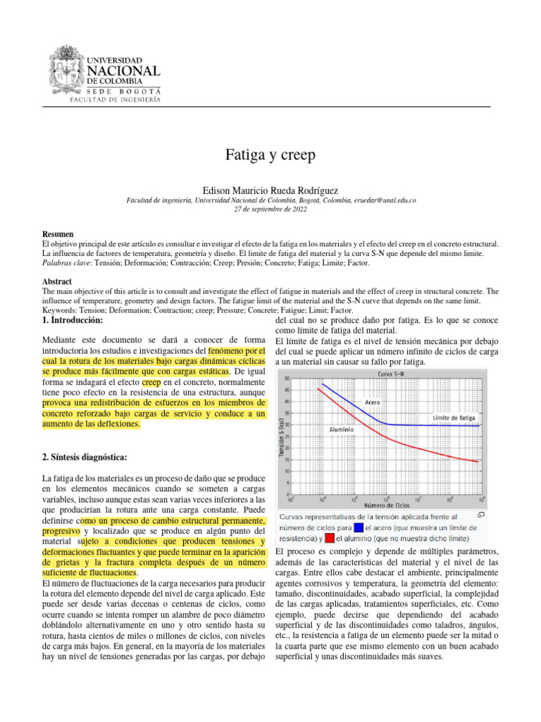 Fatiga Creep | PDF | Fatiga (material) | Fluencia (deformación)