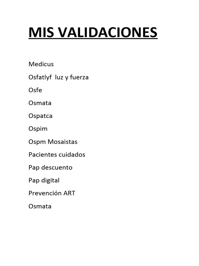 Mis Validaciones | PDF