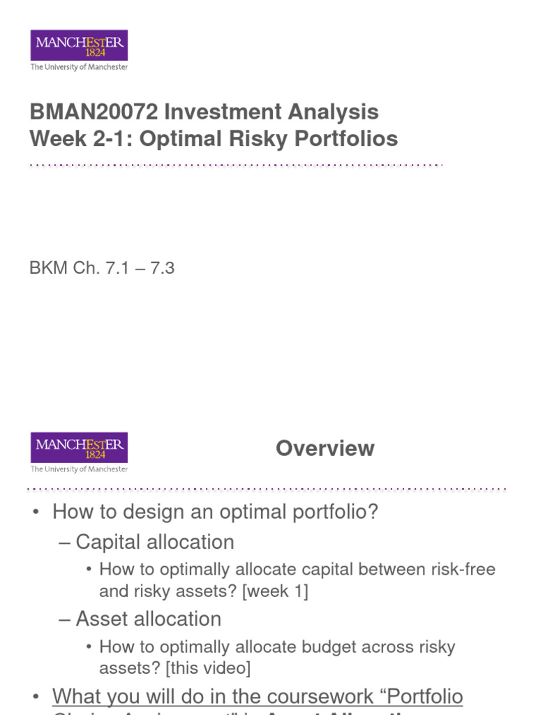 Optimal Risky Portfolios Guide | PDF | Asset Allocation ...