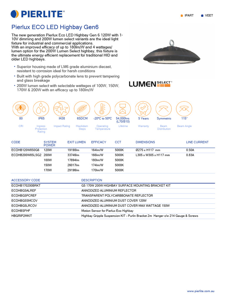 PIERLITE-PIERLUX_ECO_LED_HIGHBAY_GEN6 | PDF