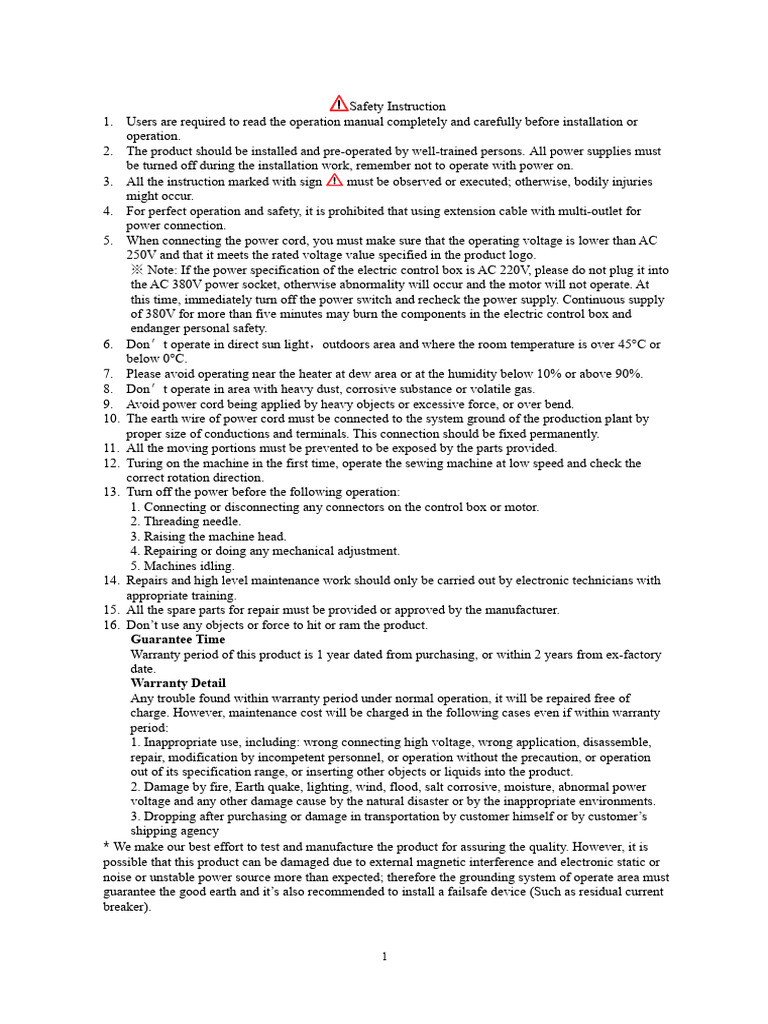 A4 B Electric Control Manual | PDF | Sewing Machine | Sewing