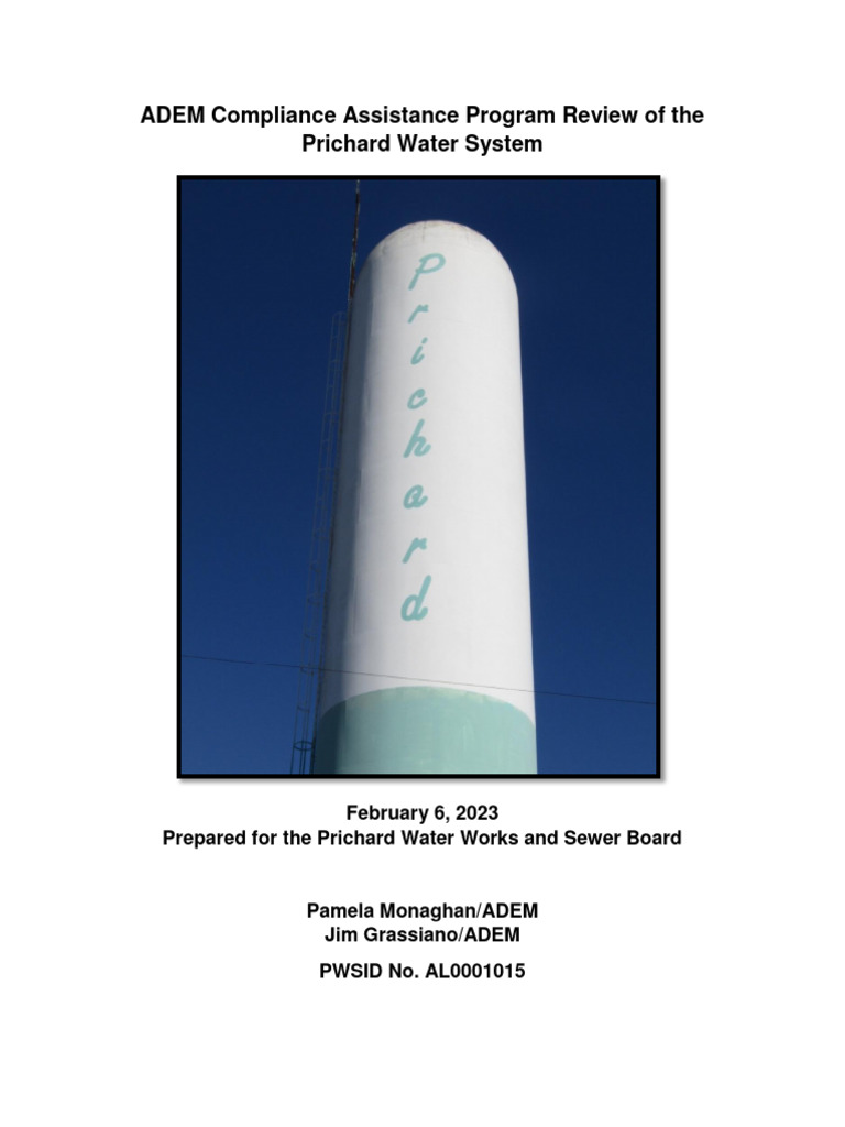 ADEM Prichard Water Compliance Assistance Report | PDF | Water | Pressure