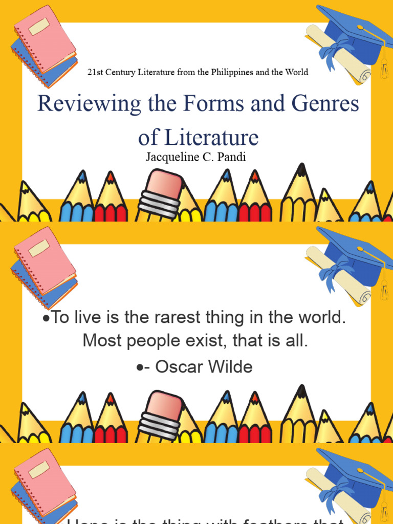 Reviewing The Forms and Genres of Literature | PDF | Poetry | Genre