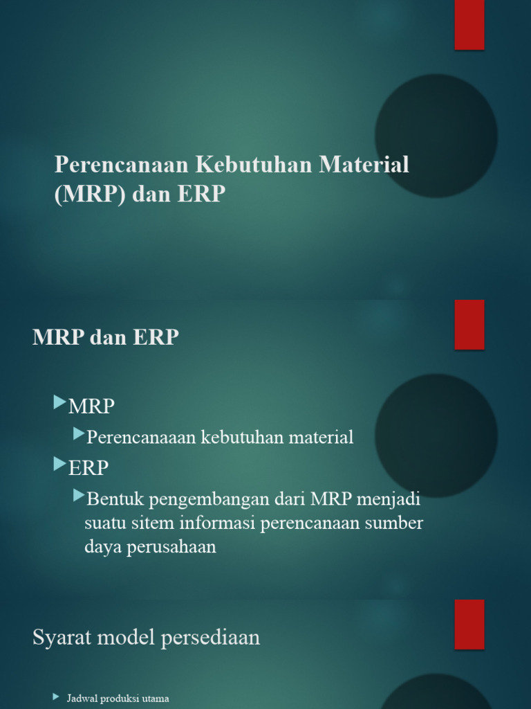 Perencanaan Kebutuhan Material (MRP) Dan ERP | PDF