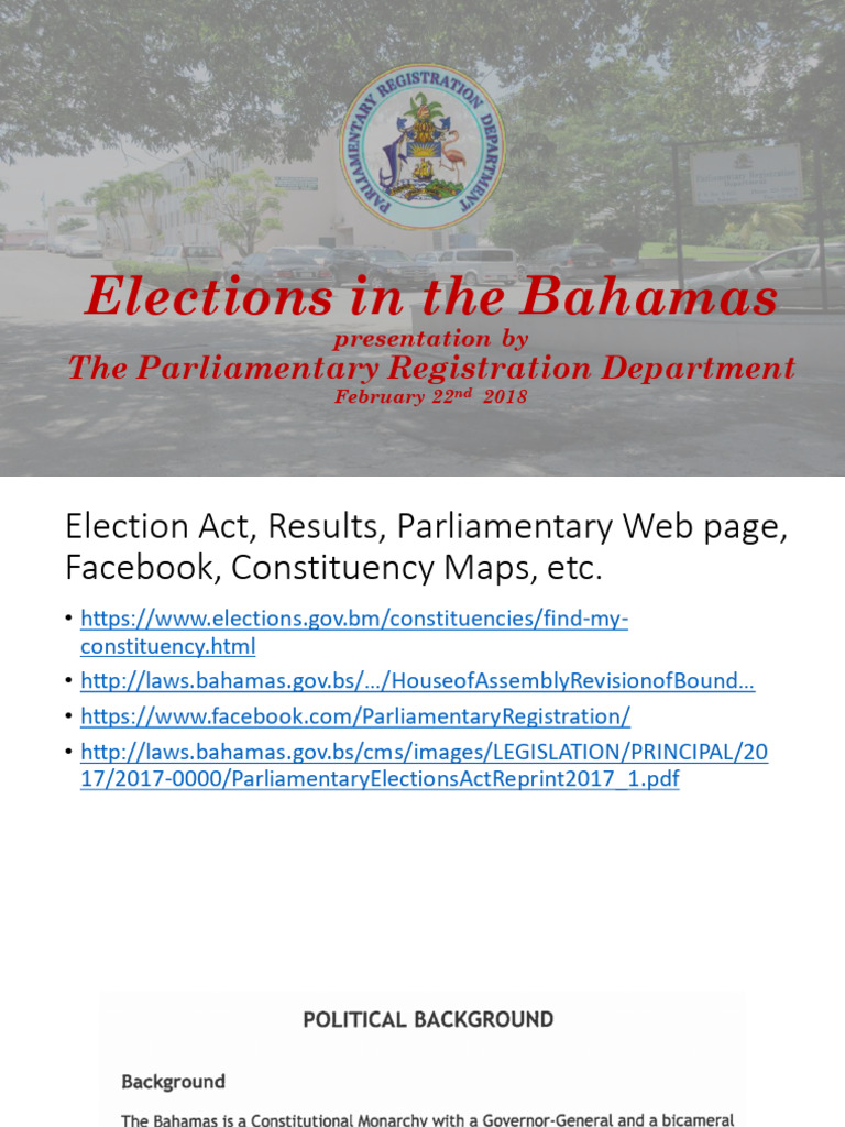 Bahamas Election Process Guide | PDF | Voting | Political Law