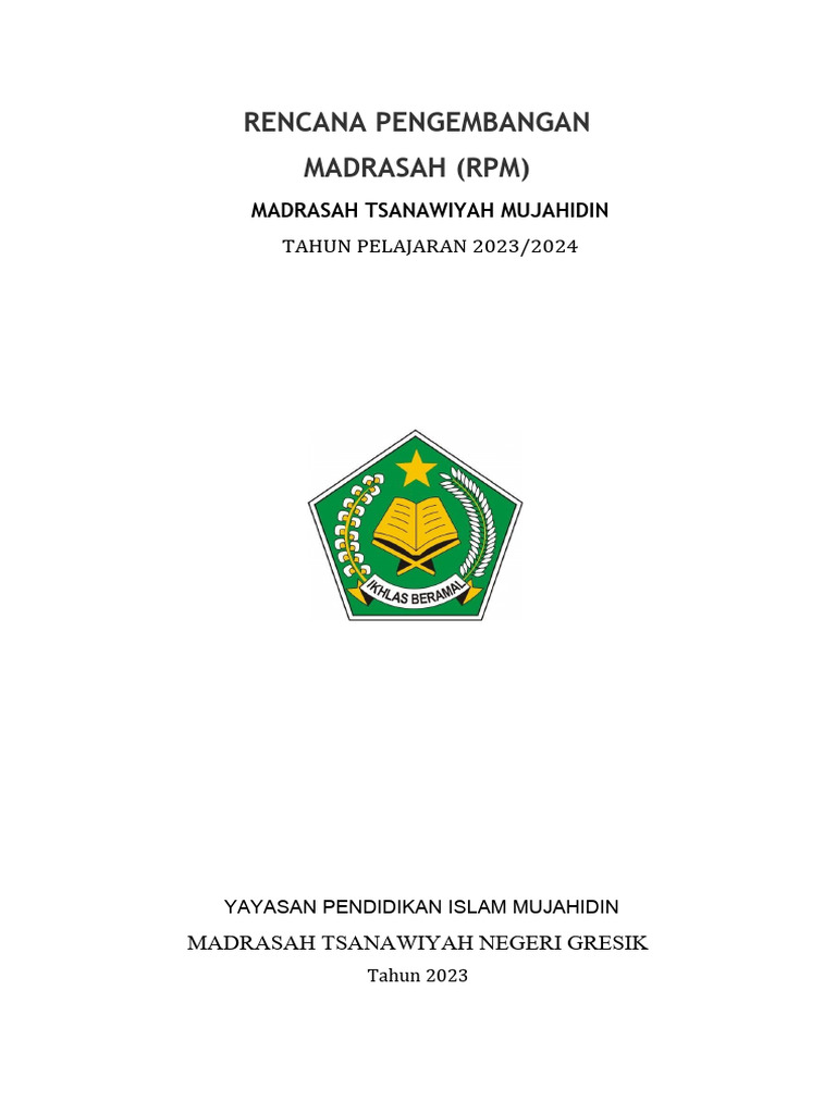 Rencana Pengembangan Madrasah (RPM) | PDF | Karier & Perkembangan