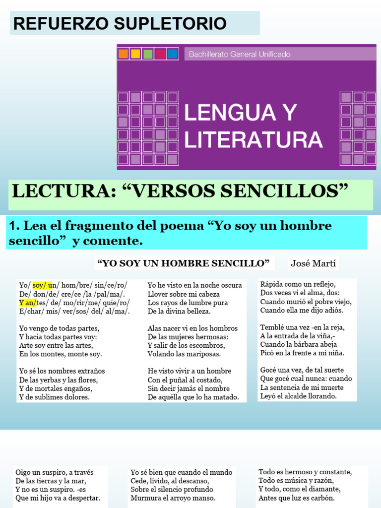 Análisis de "Versos Sencillos" de Martí | PDF
