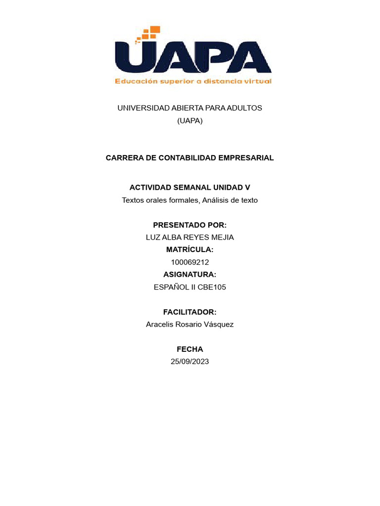 ESPAÑOL Textos Formales Orales | PDF | Crecimiento personal y profesional