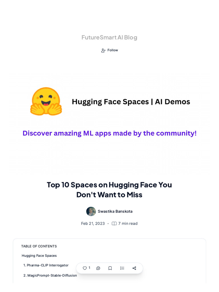 Top 10 Spaces On Hugging Face You Don't Want To Miss | PDF | Artificial ...