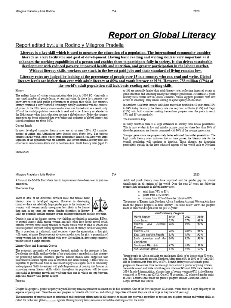 Fact Sheet | PDF | Literacy | Adult Education