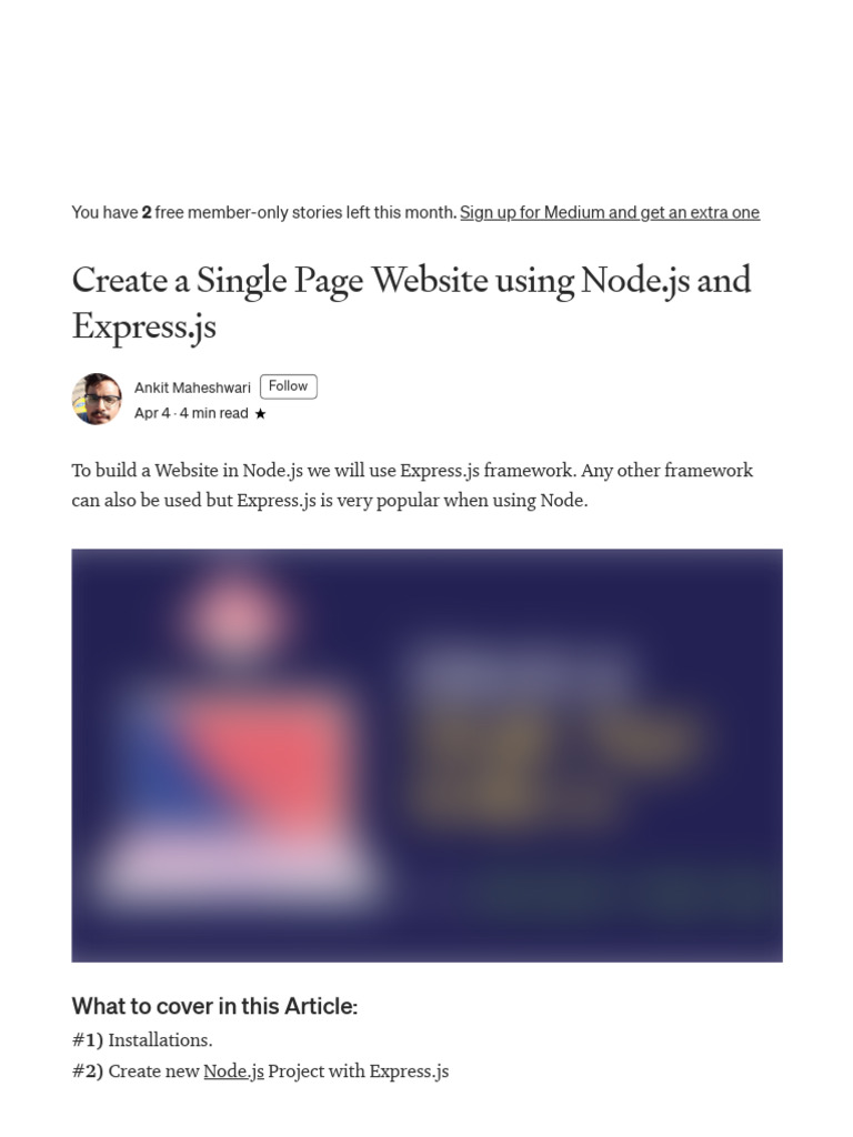 Create A Single Page Website Using Node Js And Express Js By Ankit Maheshwari Javascript