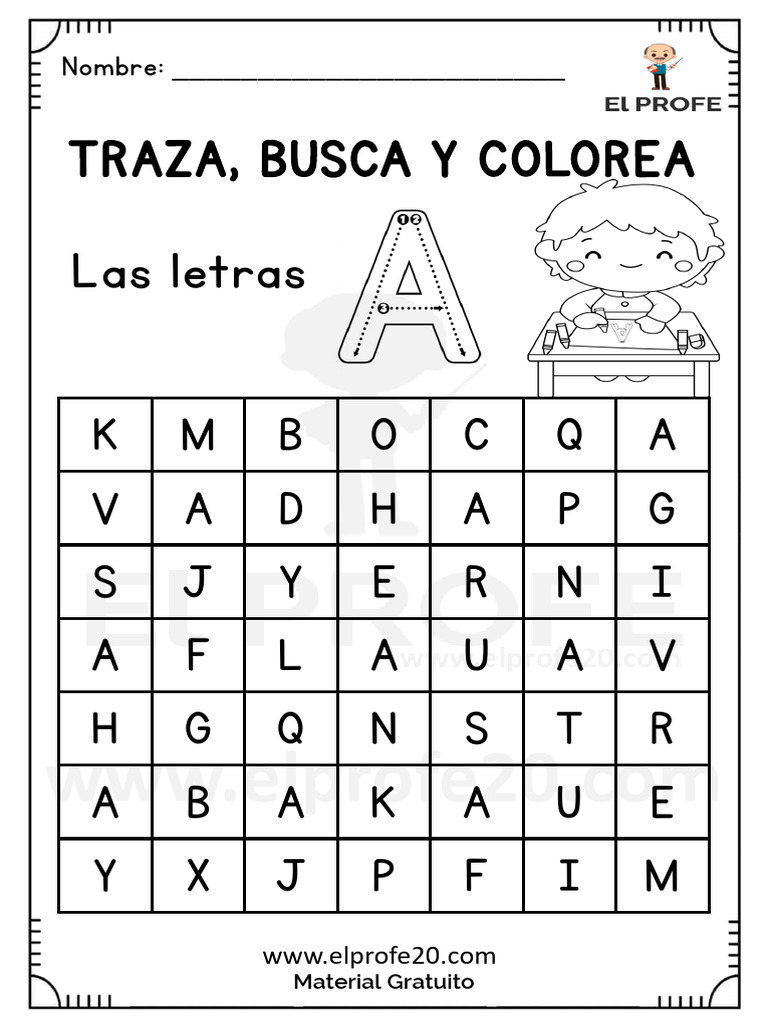 Fichas Traza Busca y Colorea Las Letras Del Abecedario Elprofe20 | PDF