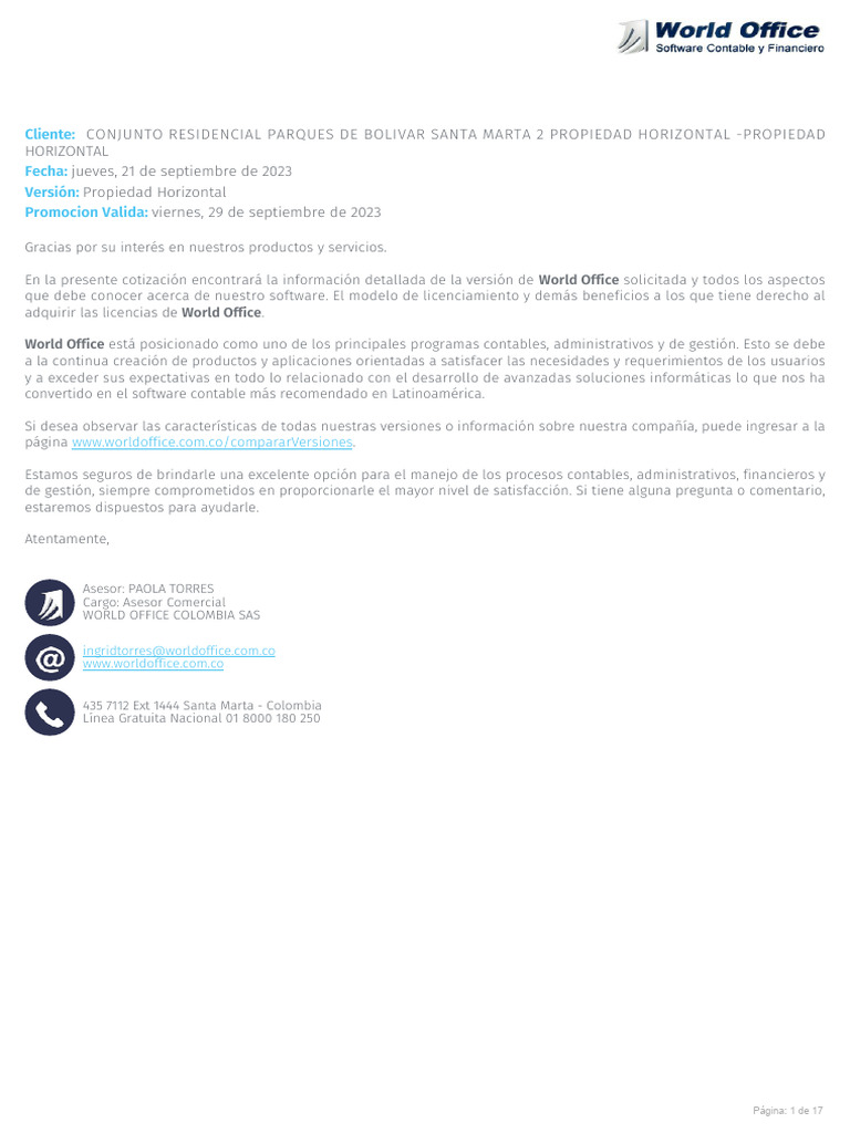 Cotizacion Software World Office | PDF | Windows 10 | Servidor ...