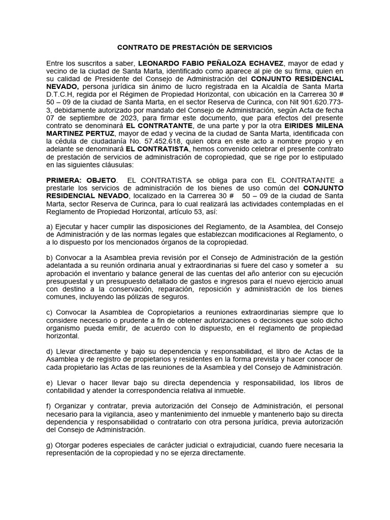 Modelo Contrato Administrador | PDF