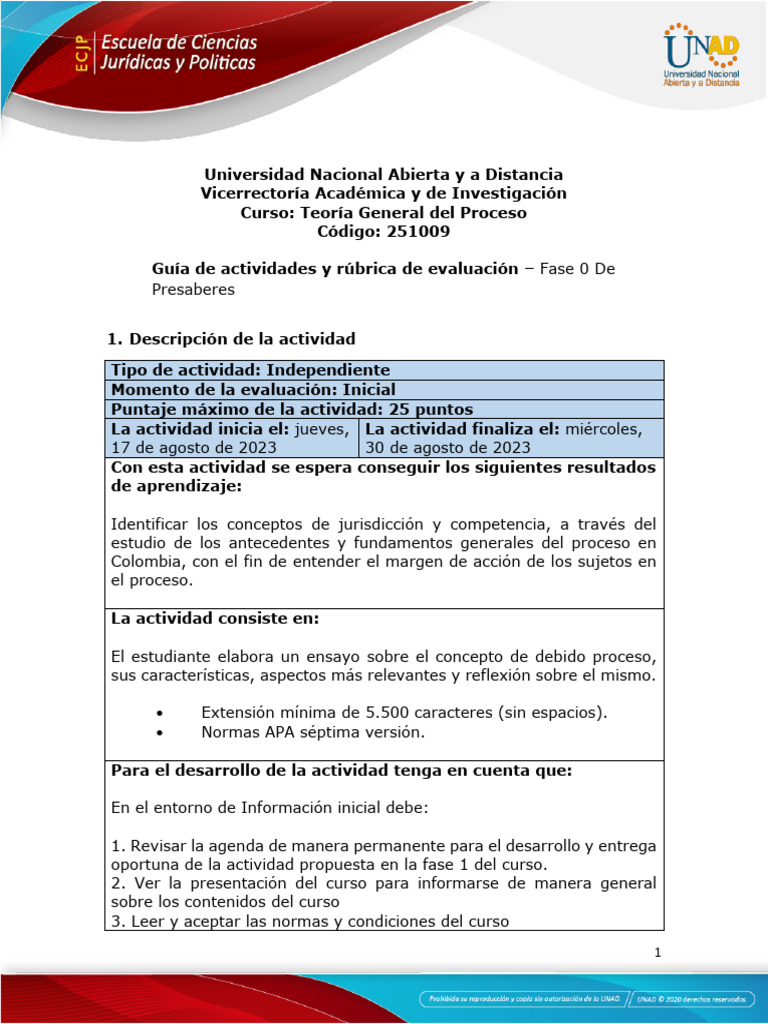 Guía de Actividades y Rúbrica de Evaluación - Fase 0 - de Presaberes | PDF