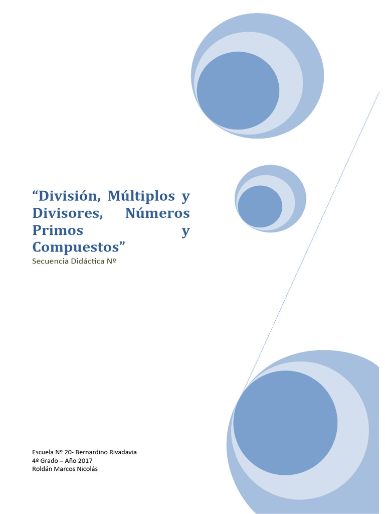 Copia de División 4 Grado Escuela 20 | PDF | División (Matemáticas ...
