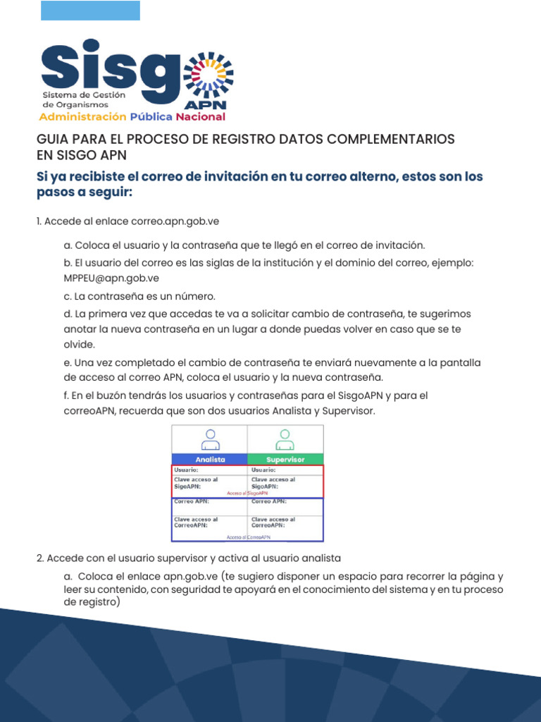 Guia para El Reegistro de Datos Complementarios Sisgo | PDF ...