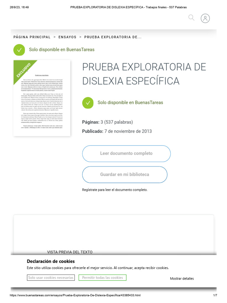 Prueba Exploratoria de | PDF