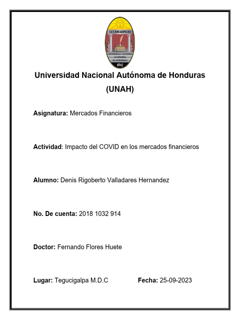Impacto COVID-19 en Mercados Financieros | PDF | Turismo | Volatilidad ...
