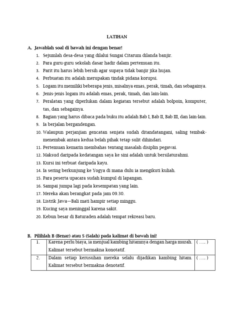 Latihan Diksi | PDF | Seni & Disiplin Bahasa | Kajian Bahasa Asing